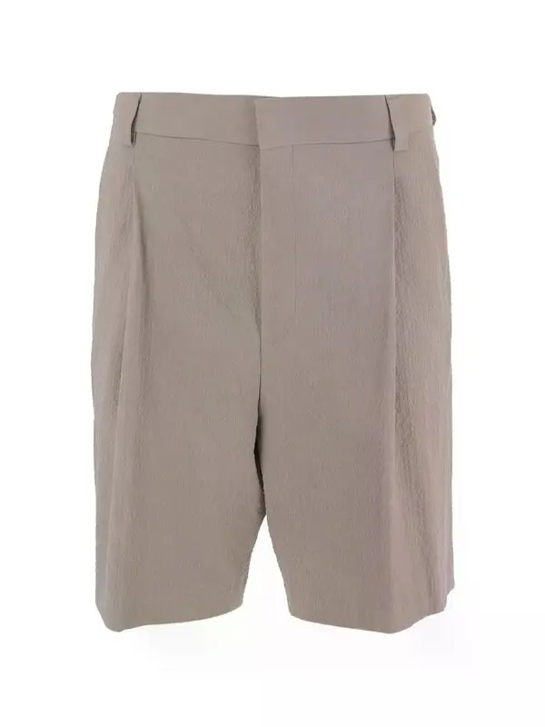 BOSS Pressed Pleated Cotton Shorts - Neutrals