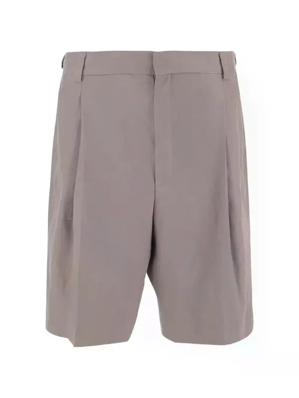 BOSS Pleated Hemp Shorts - Brown