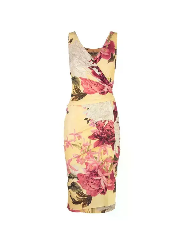 Chiara Boni La Petite Robe Isoshi Floral Midi Dress - Yellow