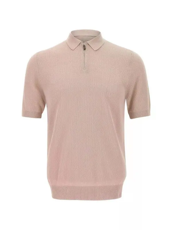 Eleventy Half-zip Polo Shirt - Neutrals