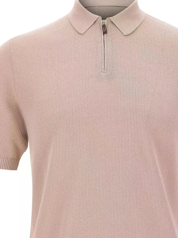 Eleventy Half-zip Polo Shirt - Neutrals