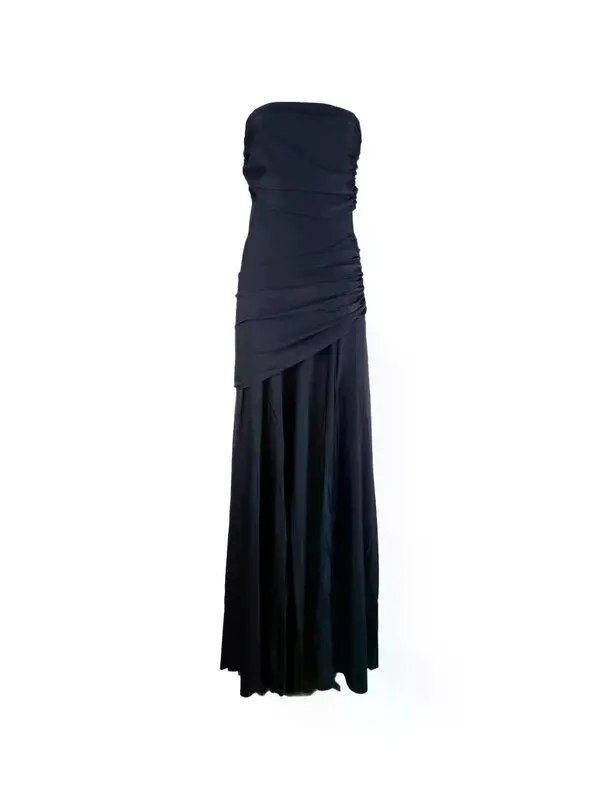 Chiara Boni La Petite Robe Dilara Ruched Strapless Maxi Dress - Blue
