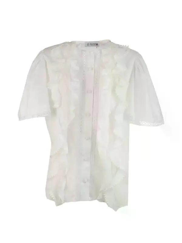 LES FILLES D'EVA Ruffled Lace Blouse - White