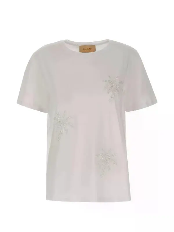 KAOS Sequin-embellished Palm-tree T-shirt - White