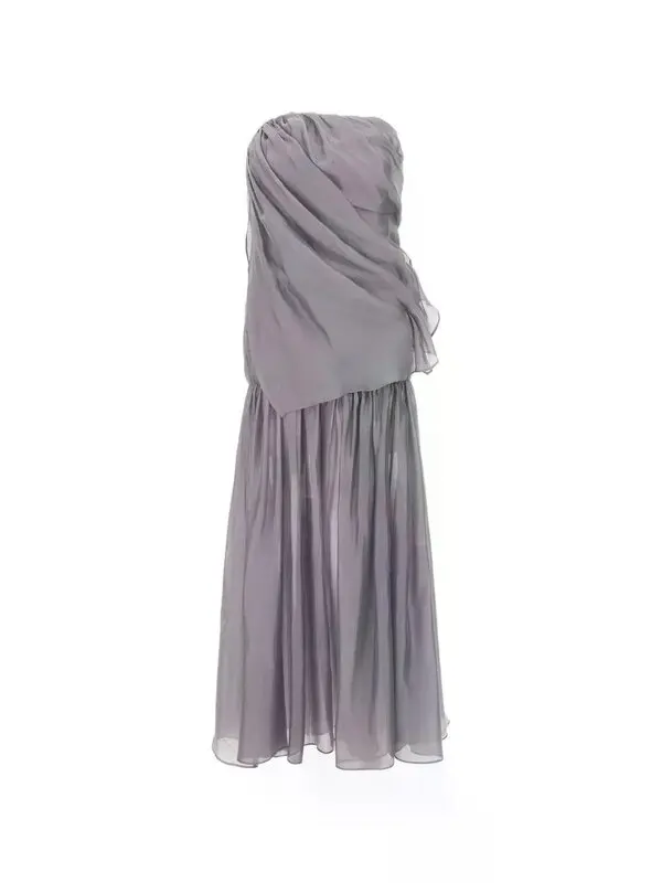 THE GARMENT Gilian Draping Ruffled Maxi Dress - Grey