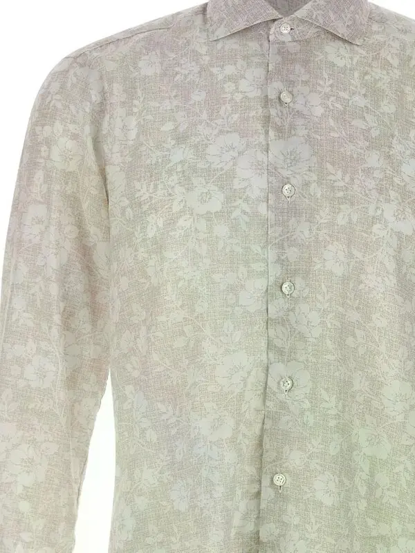 BARBA NAPOLI Floral-print Button Shirt - Neutrals