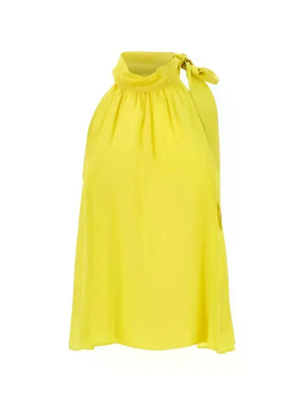 KAOS Icona Halterneck Bow Top - Yellow