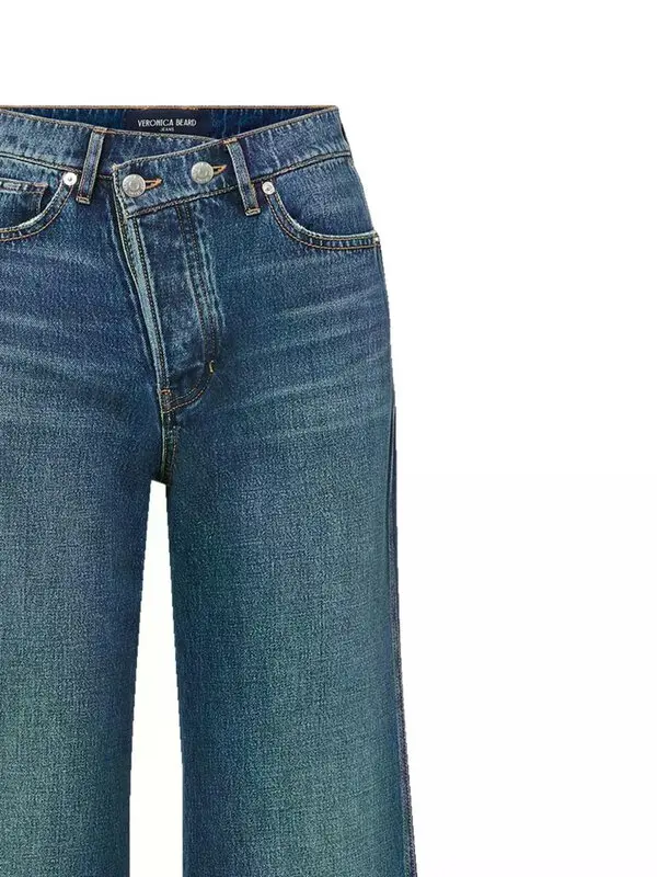 Veronica Beard Taylor Crossover-waistband Wide-leg Jeans