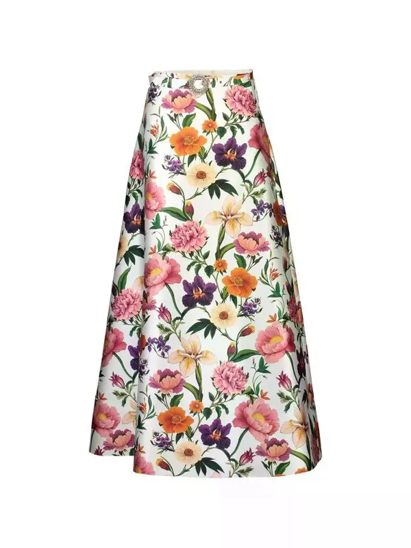 Borgo De Nor Bellamy Floral-print Maxi Skirt - White
