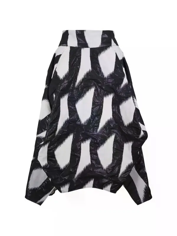 Zero + Maria Cornejo Nio Flared Geometric-pattern Skirt - Black