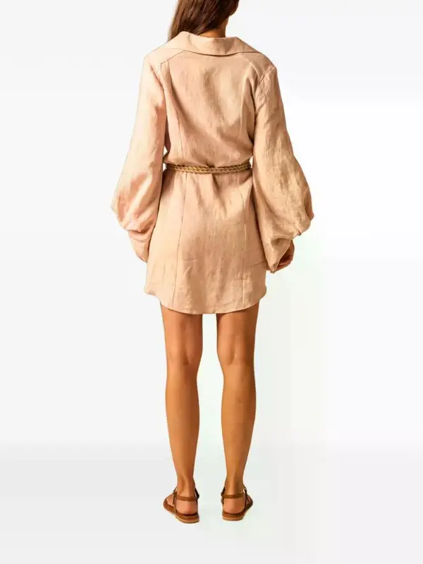 JBQ Long-sleeve Belted Mini Dress