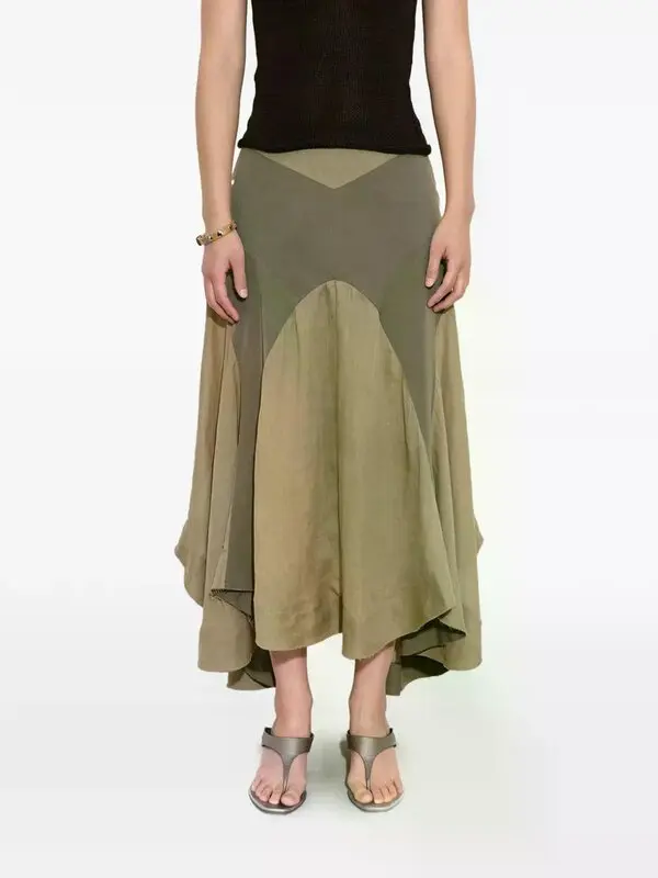 Our Legacy Asymmetric Panelled Skirt - Green