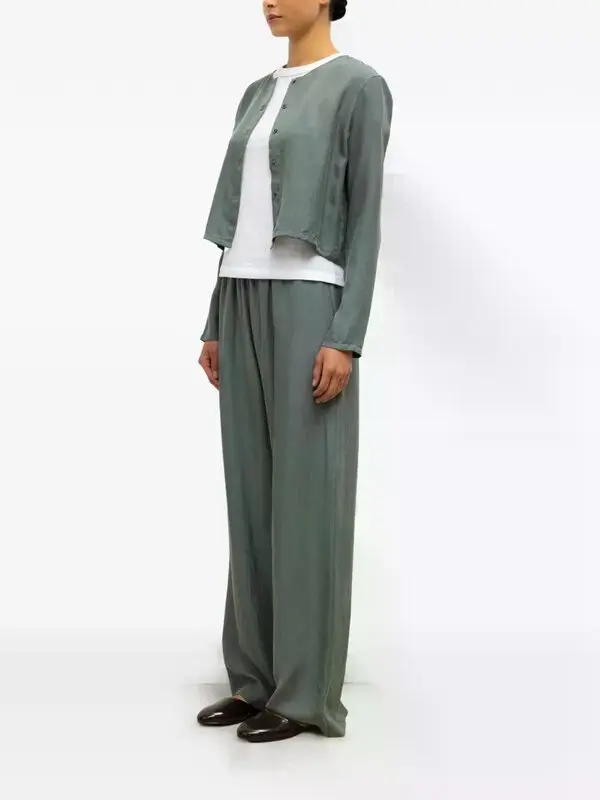LESET Kim Buttoned Cropped Top
