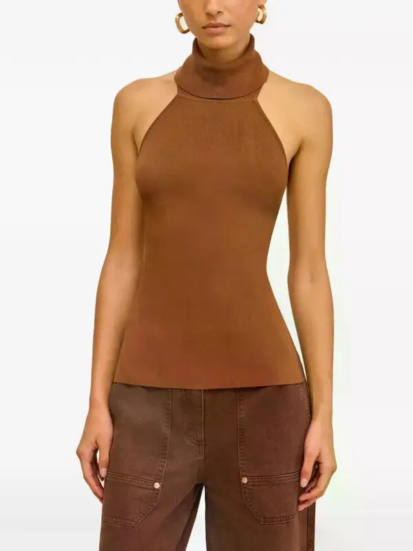 Cult Gaia Open-back Knit Top - Brown