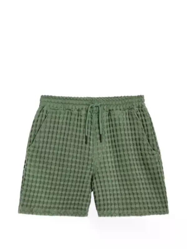 OAS Company Waffle Porto Textured Drawstring Shorts - Green