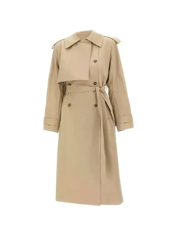 HERSKIND Fernandes Double-breasted Belted Coat - Neutrals