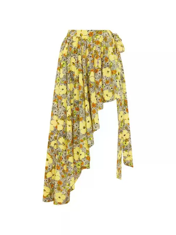 ALEMAIS Floral High-low Skirt - Yellow