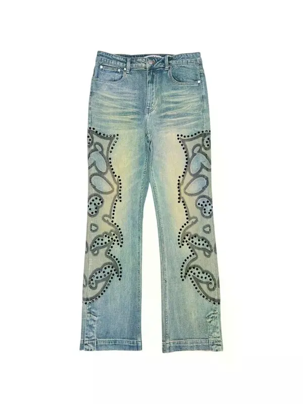 DUAA Rhinestone Print Jeans - Blue
