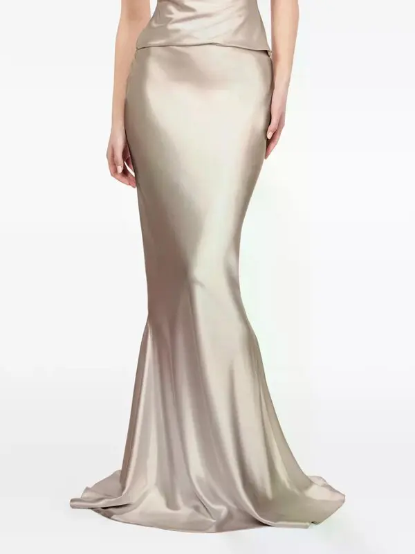 ALEXIA & ANTONIA Bias-cut Silk Maxi Skirt