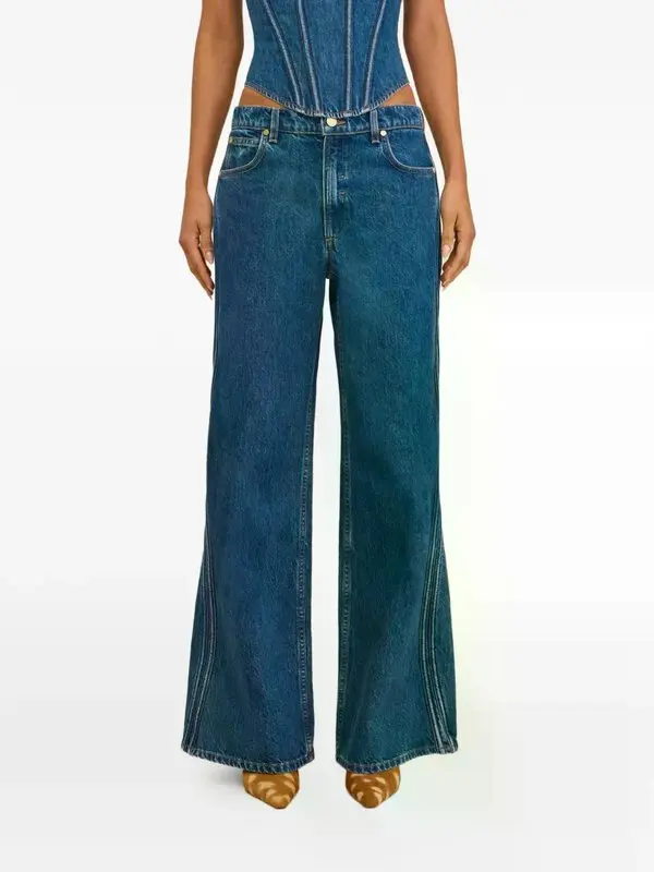 Cult Gaia Seam Detail Flared Jeans - Blue