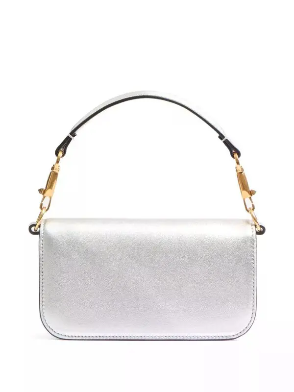 Valentino Garavani Locò Small Shoulder Bag With Jewel Logo - Silver
