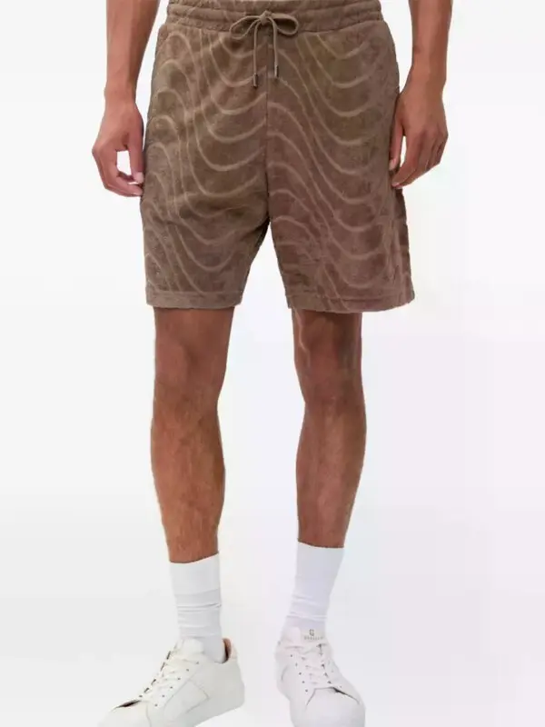 Frescobol Carioca Wave-pattern Shorts - Brown