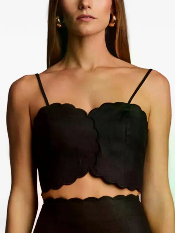 HEVRON Delilah Scalloped Crop Top
