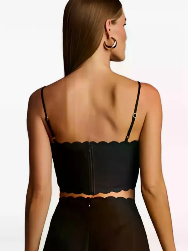 HEVRON Delilah Scalloped Crop Top