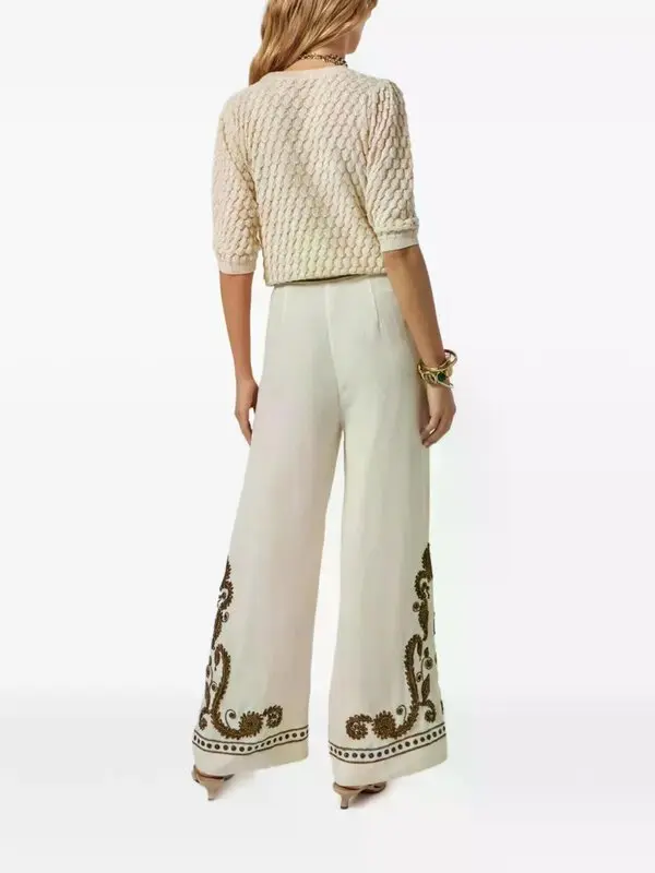 SCARLETT POPPIES Embroidered Palazzo Pants