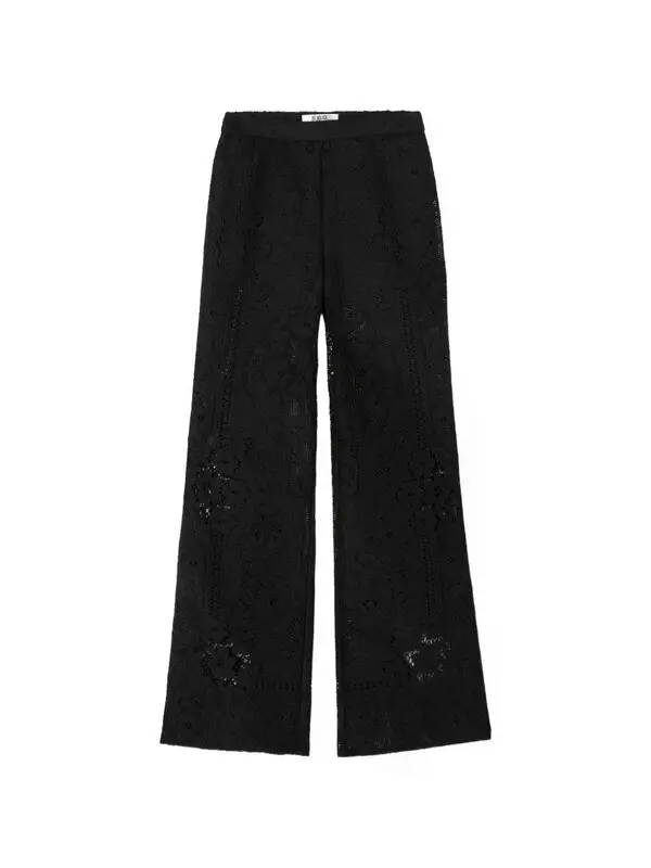 Sea Lace Flared Trousers - Black