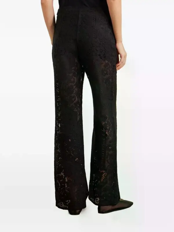 Sea Lace Flared Trousers - Black