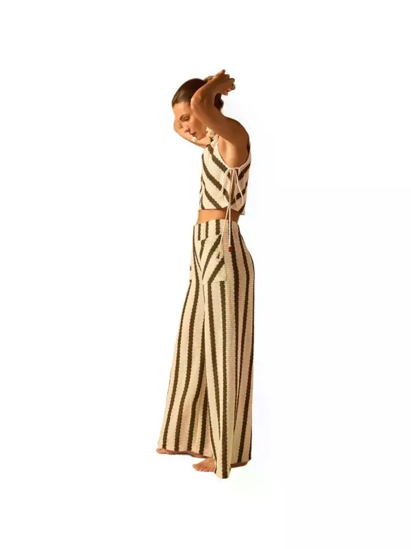JBQ Striped Palazzo Pants - Neutrals