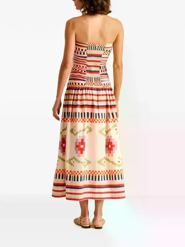 Carolina K Malla Striped-print Midi Dress