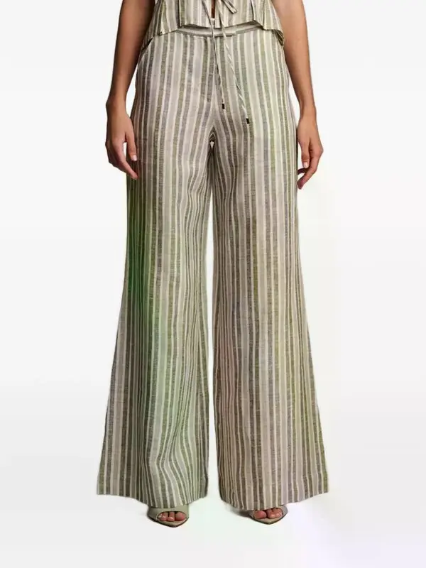 HEVRON Striped Capri Trousers - Neutrals