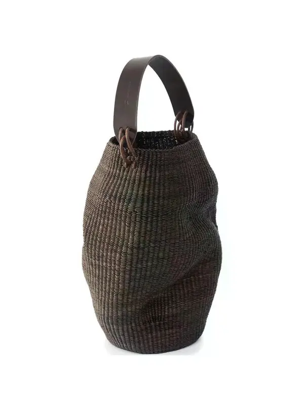 INES BRESSAND Pot Froissé Bucket Bag With Leather Handle - Brown
