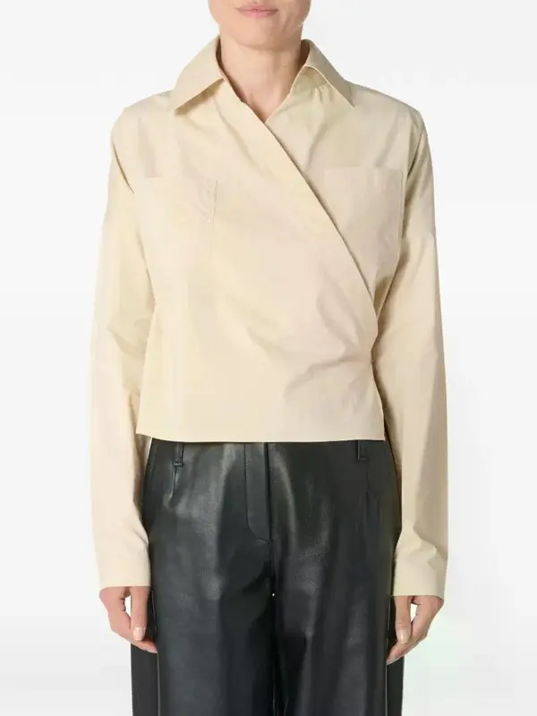 IRO PARIS Pocket Wrap Shirt - Neutrals