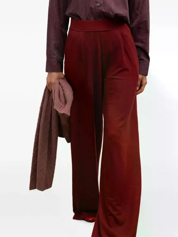 LESET Lauren Pleated Wide-leg Trousers - Red