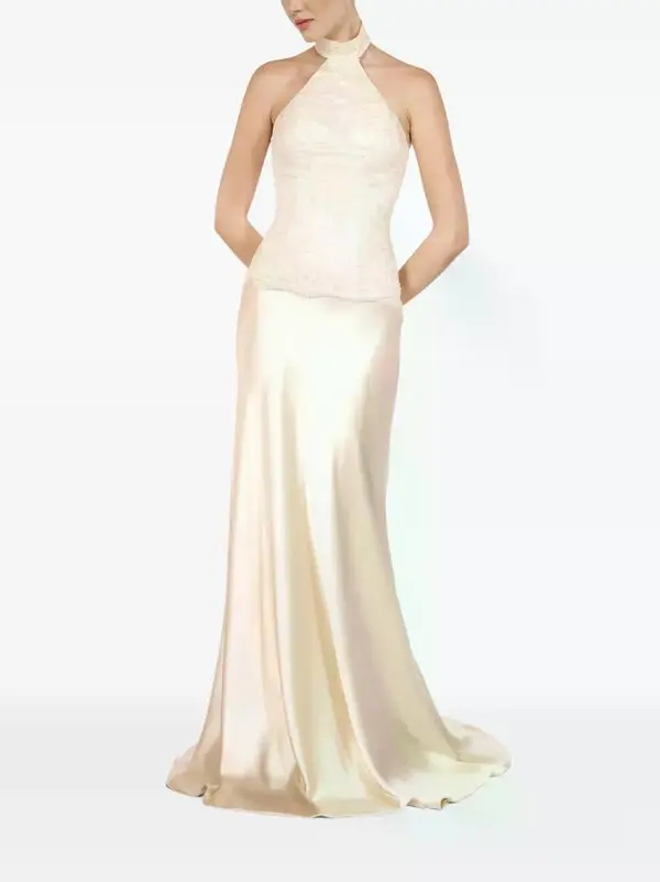 ALEXIA & ANTONIA Embellished Lace Halter Top