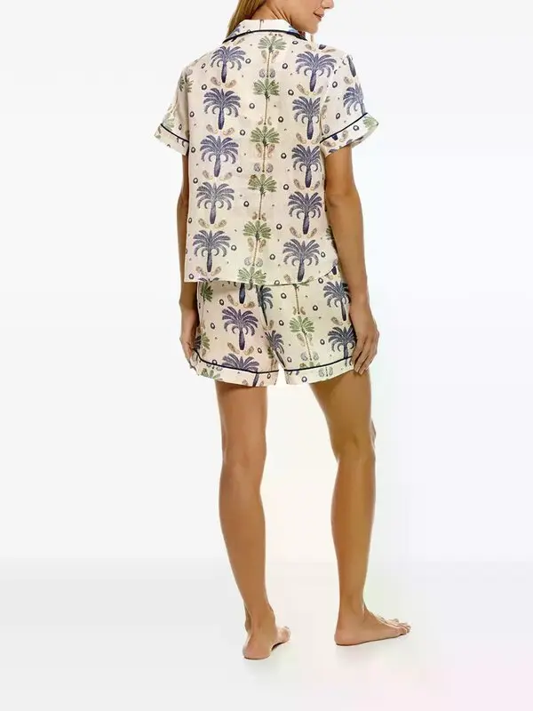 THE LAZY POET Nina Riviera Palms Print Pyjama Set