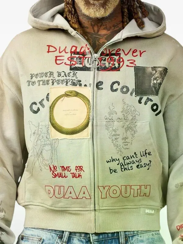 DUAA Graphic Zip-up Hoodie