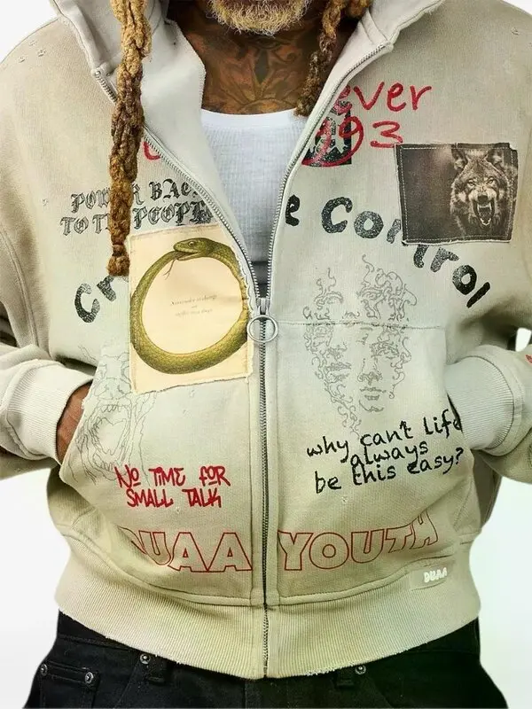 DUAA Graphic Zip-up Hoodie