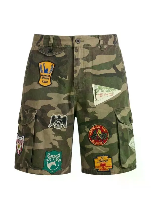 FOUND Patchwork Cargo Shorts - Green