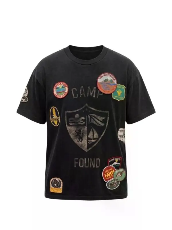 FOUND Embroidered Patches Camp T-shirt - Black