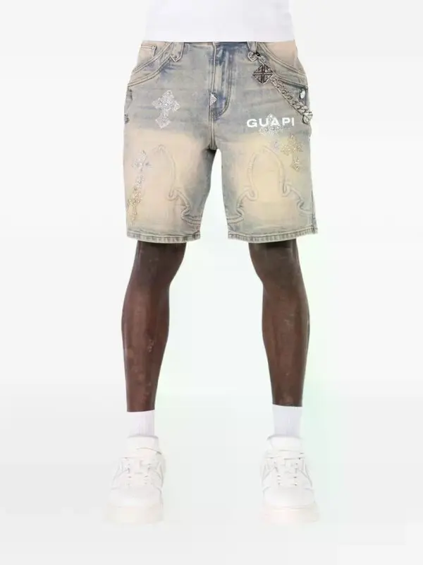 GUAPI Embellished Chain Detail Shorts