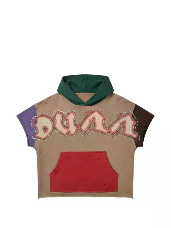 DUAA Crystal Embellished Sleeveless Hoodie - Neutrals