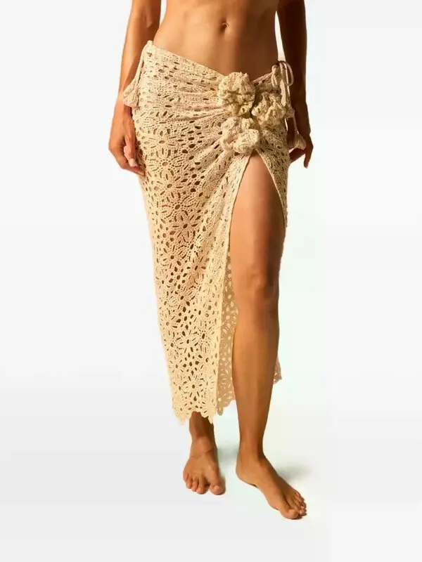 JBQ Coco Floral Tie Side Skirt - Neutrals