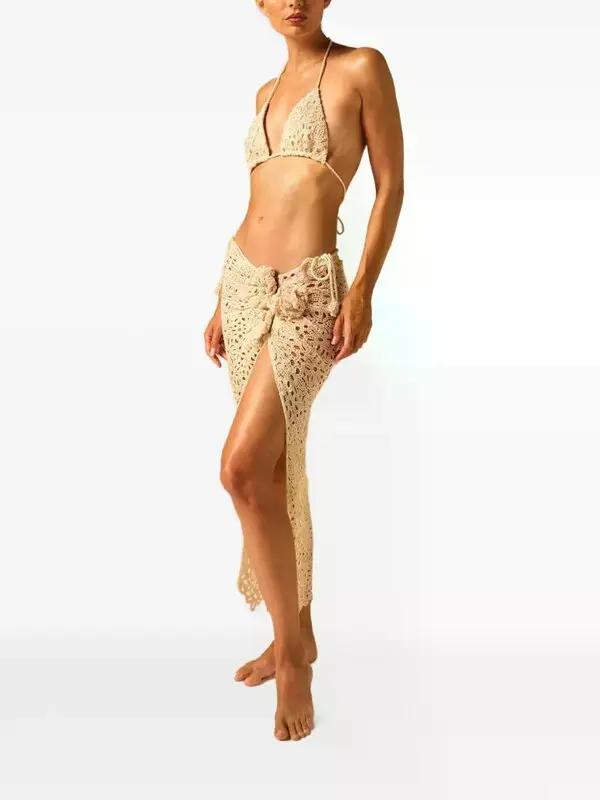 JBQ Floral Tie Side Skirt - Neutrals