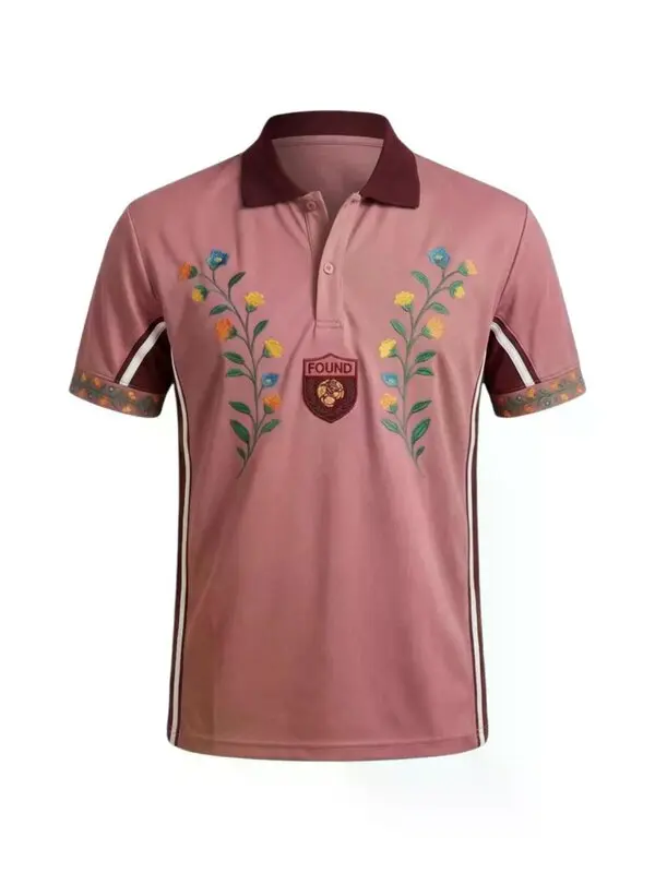 FOUND Floral Polo Shirt - Pink