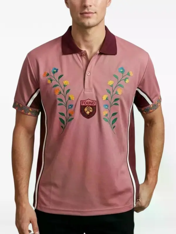 FOUND Floral Polo Shirt - Pink
