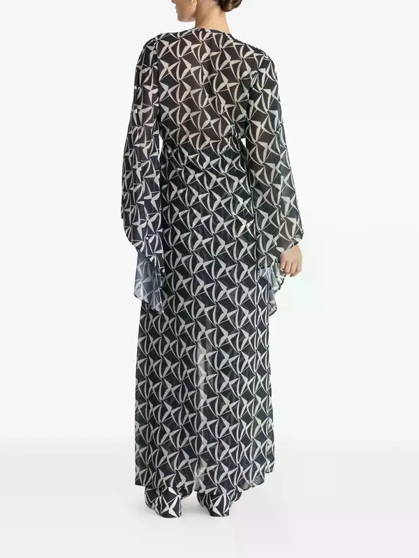 DIARRABLU Geometric Print V-neck Top
